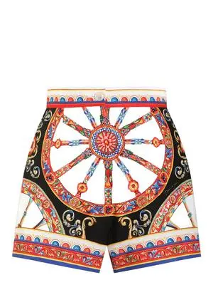 Dolce & Gabbana Carretto-print Poplin Shorts - Multicolor