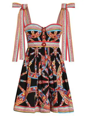 Dolce & Gabbana Carretto-print Poplin Dress - Multicolor