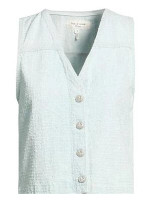 Rag & Bone Sleeveless V-neck Button-up Top - Blue