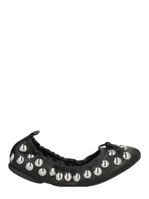 Hogan HOGAN Leather Ballet Flats With Stud Detailing Black