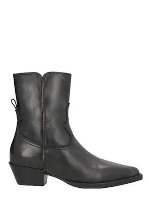 COPENHAGEN  Leather Ankle Boots - Black