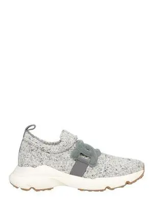TOD'S Light Textile Fibers And Leather Sneakers - Grey