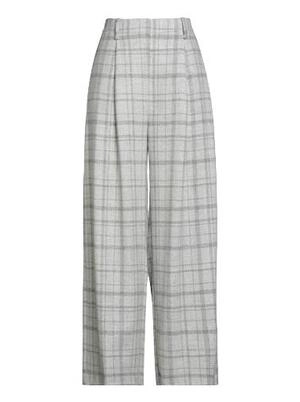 BALLANTYNE Wide-leg Plaid Flannel Pants In Light Wool And Cashmere - Grey