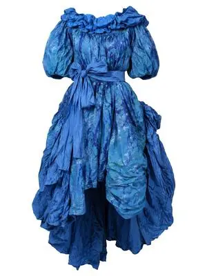 MIRO MISLJEN Ruffle Statement Dress - Blue