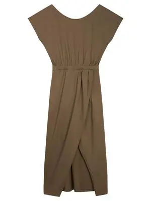 MARIANNE BY MARIE JORDANE Iggy Midi Dress In Organic Cotton - Green