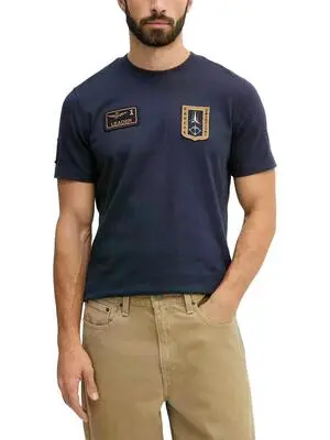 AERONAUTICA MILITARE Frecce Tricolori Patch-detail T-shirt - Blue