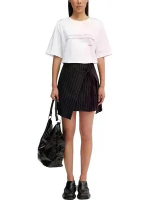 Sportmax Pinstriped Wrap Mini Skirt - Black