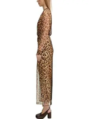 Sportmax Leopard-print Maxi Dress - Neutrals