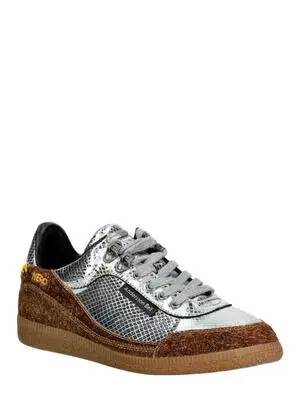 Andersson Bell Snakeskin-effect Panelled Sneakers - Silver