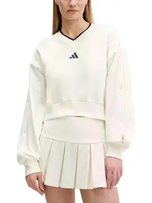 Adidas Logo Print Press-stud Sweater - Neutrals