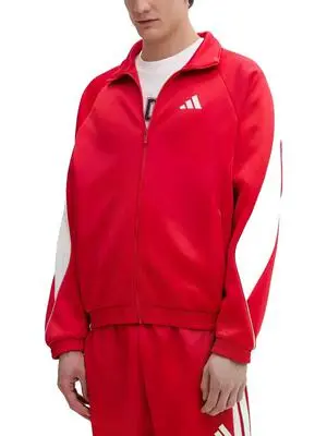 Adidas Stadium Colour-block Logo-print Jacket - Red
