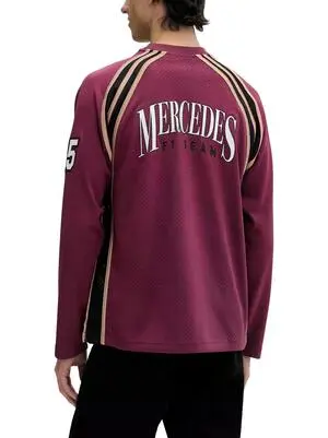 Adidas Mercedes-amg Petronas Logo-print Mesh Long Sleeve T-shirt - Red