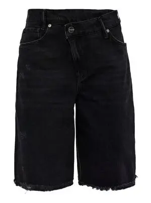 ALLSAINTS Aki Distressed Denim Shorts - Black