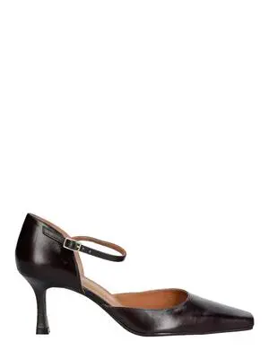BILLI BI Square-toe Buckle-fastening Pumps - Brown