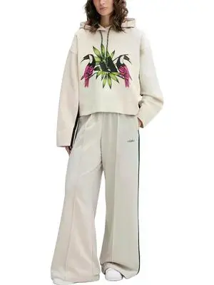 Adidas Toucan Print Drawstring Hoodie - Neutrals