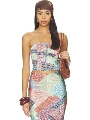 Misa Rhys Bandeau Top - Oasis Patchwork