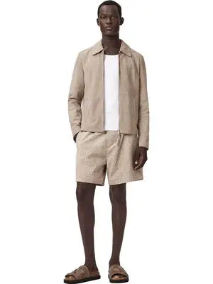 ALLSAINTS Hockley Suede Animal Print Jacket - Brown