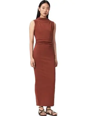 ALLSAINTS Katarina Cowl Neck Maxi Dress - Brown