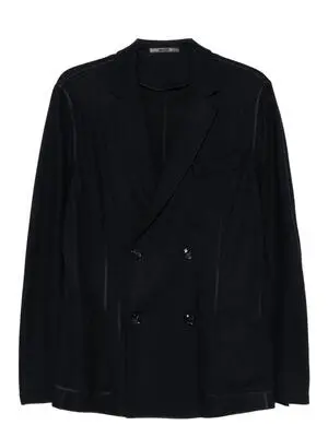 Giorgio Armani Cashmere Double-breasted Blazer Jacket - Blue