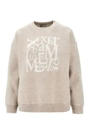 Max Mara Graphic Print Crewneck Sweater - Beige