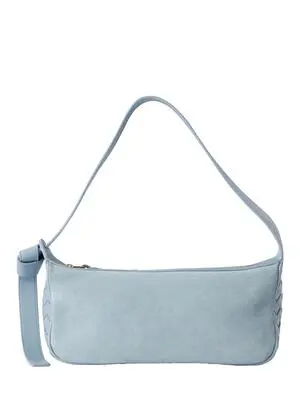 Bottega Veneta Nodo Suede Shoulder Bag - Blue