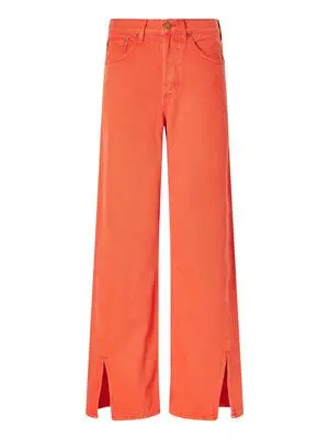B Sides Charlot Relaxed Straight-leg Jeans With Split Hems - Red