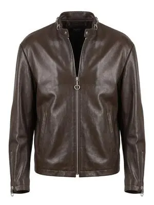 Gucci Calf Leather Zip-up Jacket - Multicolor
