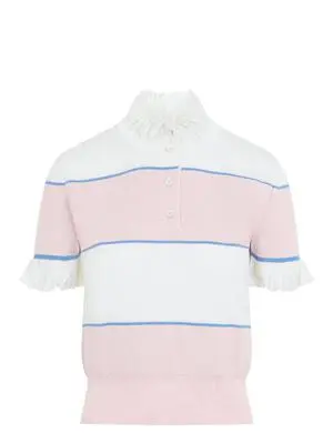 ALEXANDER MCQUEEN Alexander McQueen Striped High Neck Top