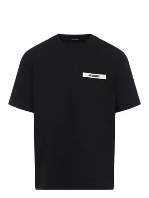 Jacquemus Le T-shirt Grosgrain Cotton T-shirt - Black