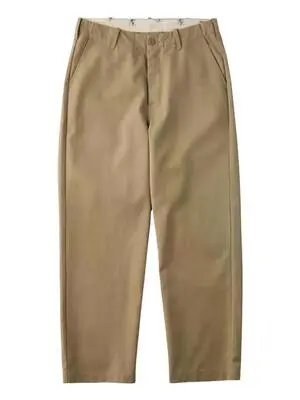 UNIVERSAL OVERALL Wide-leg Bio-wash Trousers - Neutrals