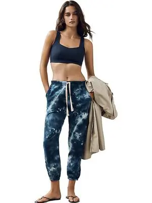 Electric & Rose Tie-dye Drawstring Cotton Blend Joggers - Blue Pattern