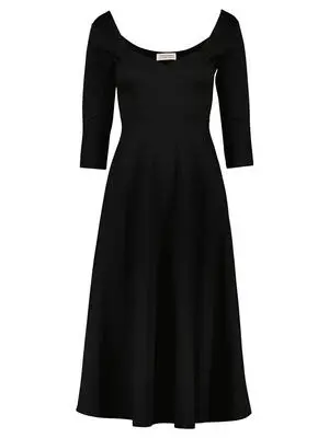 MARIANNE BY MARIE JORDANE Katy Midi Dress With Sweetheart Neckline - Black
