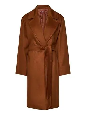 Max Mara Belted Long-sleeved Coat - Brown