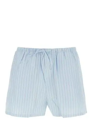 DUNST Striped Drawstring Pajama Mini Shorts - Blue