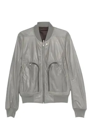 Rick Owens Rick Owens Bauhaus Flight Leather Jacket Grey