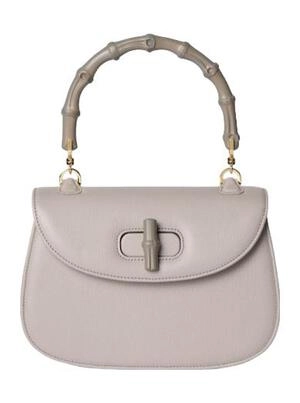Gucci Gucci Bamboo 1947 Small Bag With Top Handle And Shoulder Strap Gray