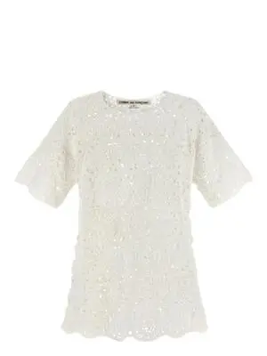 Comme Des Garçons Crochet Short Sleeve Knitwear - White