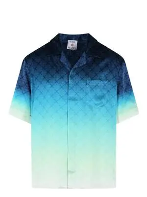 Casablanca Circuit Monogram Satin Shirt - Blue