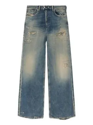 DIESEL® 1996 D-sire-yu Distressed Wide-leg Jeans - Blue