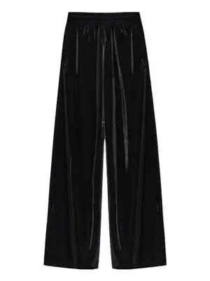 DIESEL® Wide-leg Elastic Waist Pants - Black