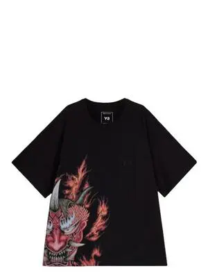 Y3 Flame Print T-shirt - Black