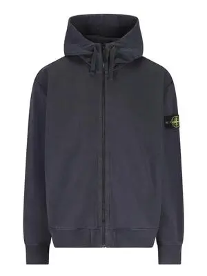 STONE ISLAND Stone Island Long-Sleeved Zippered Hooded Sweatshirt