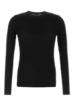 Gucci Long Sleeved Crewneck Knitted T-shirt - Black