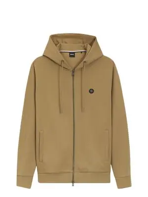 Hugo Boss Double B Monogram Zip-up Hoodie - Green