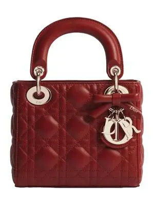 Dior Mini Lady Bag With Chain - Red