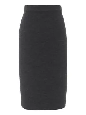 Saint Laurent Saint Laurent High-Waist Pencil Skirt Gray