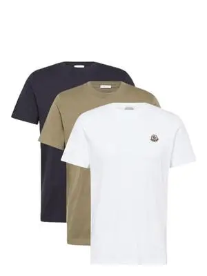 Moncler Moncler 3 Packs Logo Patch Crewneck T-Shirt White