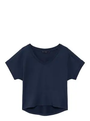 WEARTWO LONDON Athena V-neck Short Sleeve Top - Blue