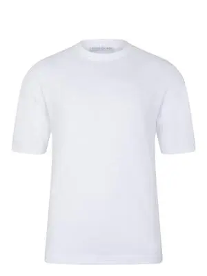 PAUL JAMES KNITWEAR Lightweight Cotton Ewann Oversized Knitted T-shirt - White