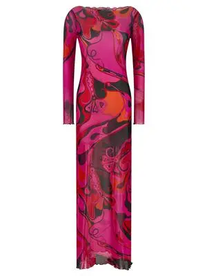 EMILIO PUCCI Emilio Pucci Orchidee Print Long Sleeve Dress